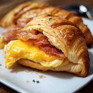 Turkey Bacon, Egg, and Cheese Croissant - Good Eats Home