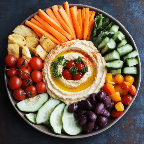 Hummus and Veggie Platter - Good Eats Home