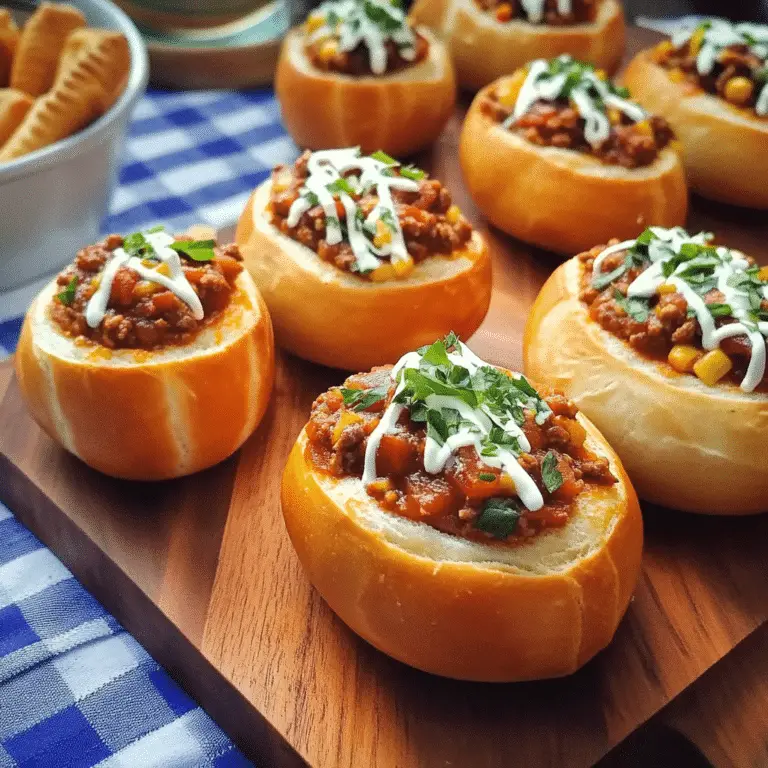 Mini Chili Football Bread Bowls - Good Eats Home