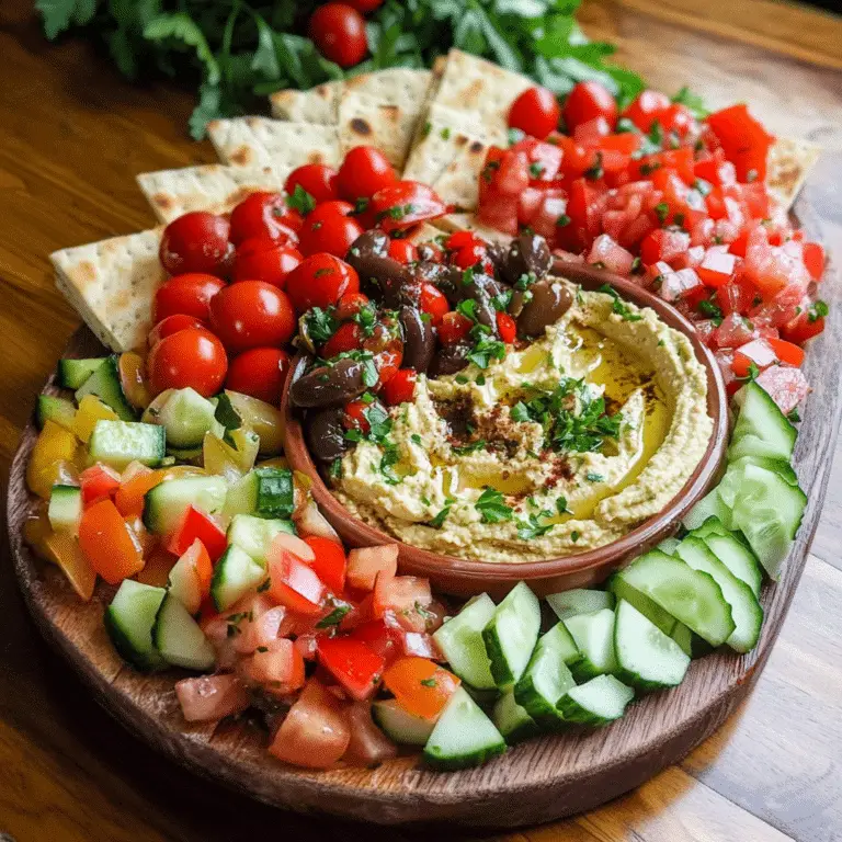 Mediterranean Bruschetta Hummus Platter - Good Eats Home